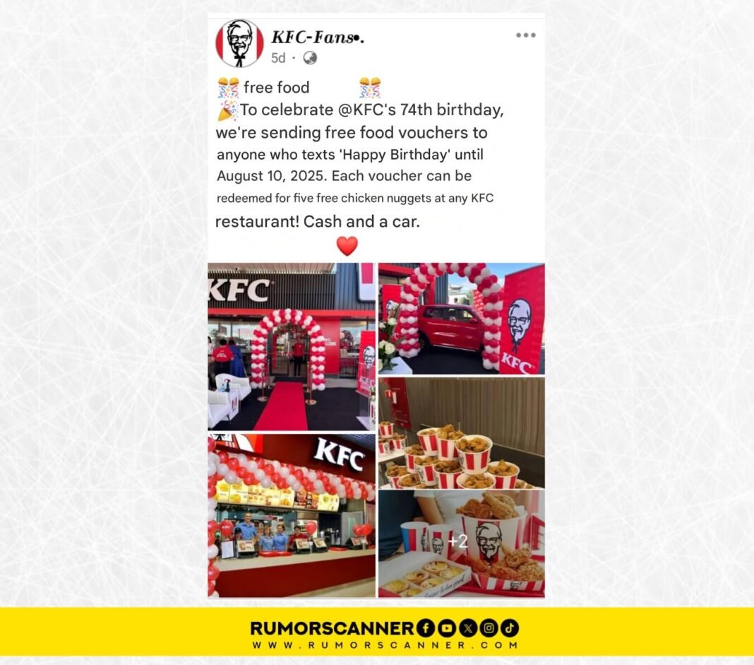 Fake Post Goes Viral Claiming KFC’s Alleged Anniversary Offer