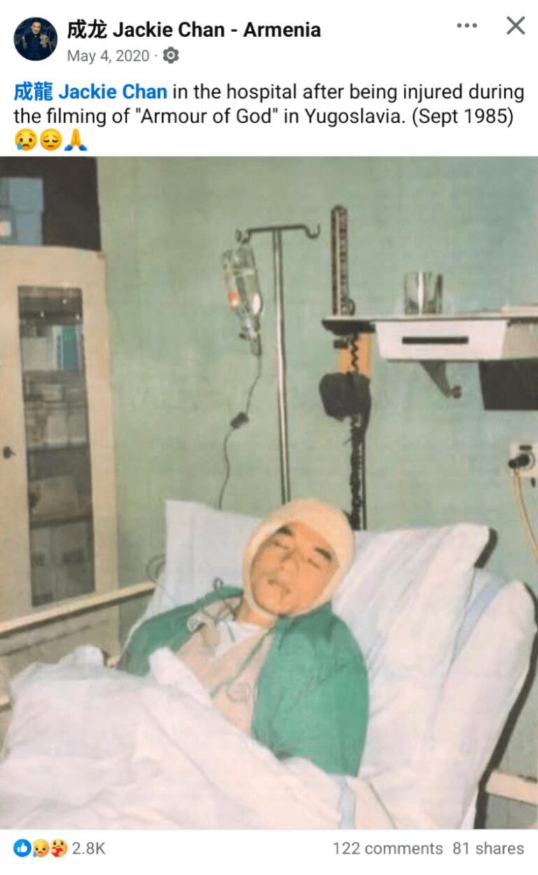 The Claim of Jackie Chan's Death is False